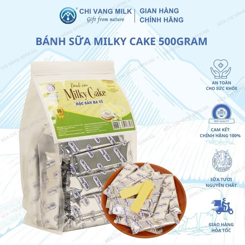 Bánh sữa ba vì milky cake túi thanh dài 500g mềm mịn tan chảy trong ...
