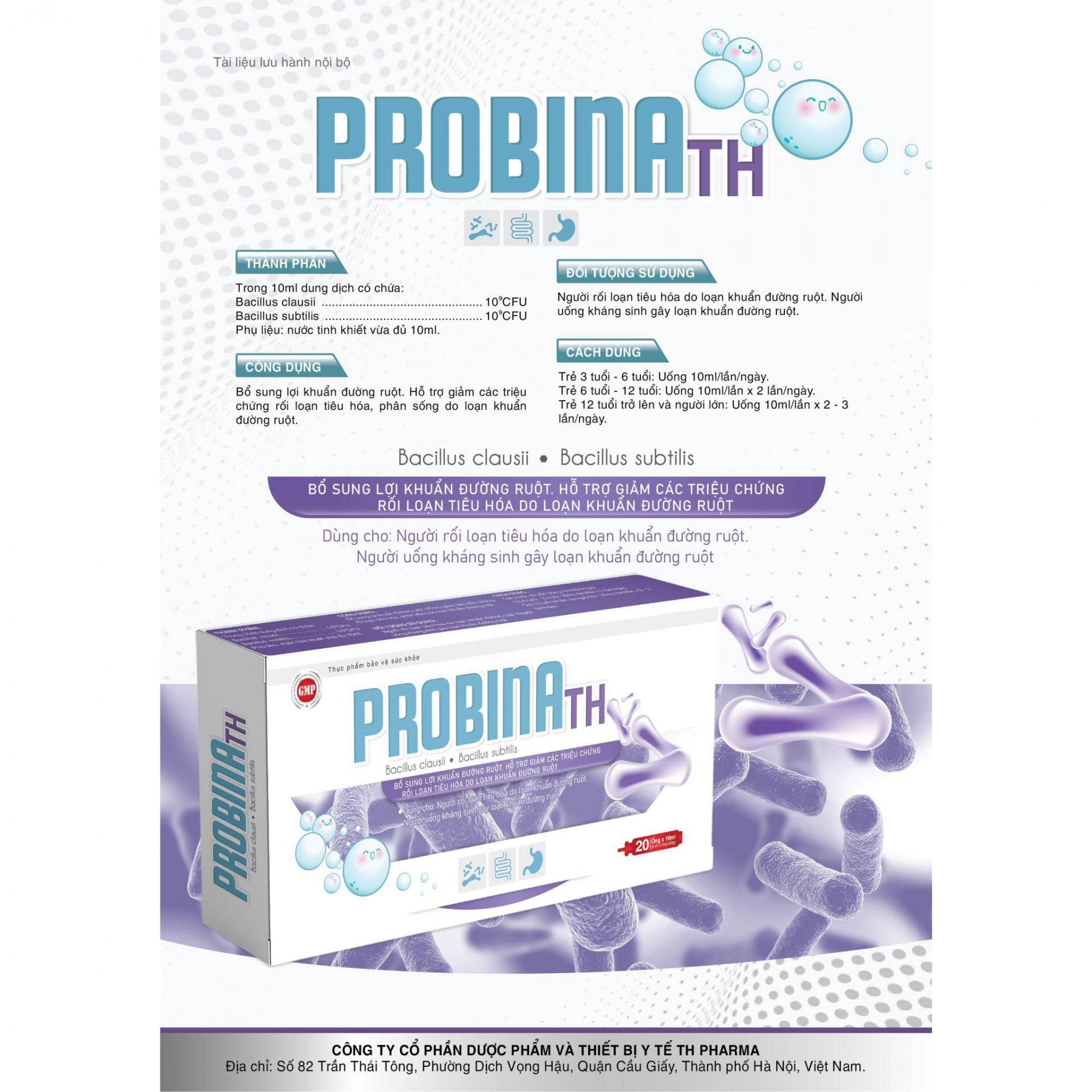 Probina TH - MEN TIÊU HÓA LỢI KHUẨN (Hộp 20 ống x 10ml)