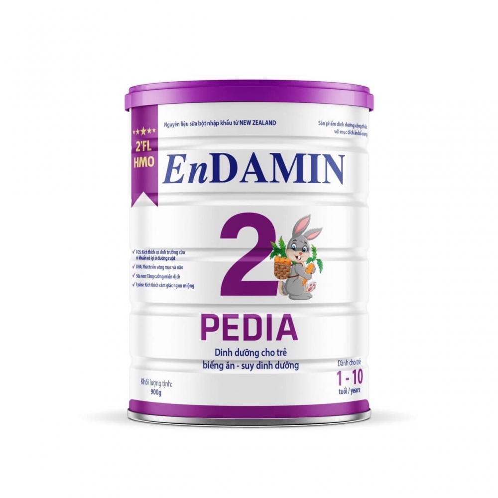 Sữa bột kích thích ngon miệng cho trẻ từ 1 đến 10 tuổi 900gr Endamin Pedia